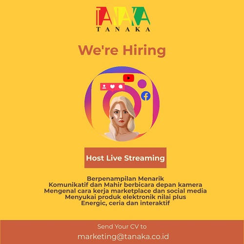 Host Live Streaming Sosial Media dan Marketplace - Tanaka